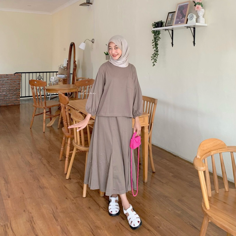 Jual Sovia One Set Rok Bahan Kaos Cotton Combed-Setelan Lucu | Shopee ...