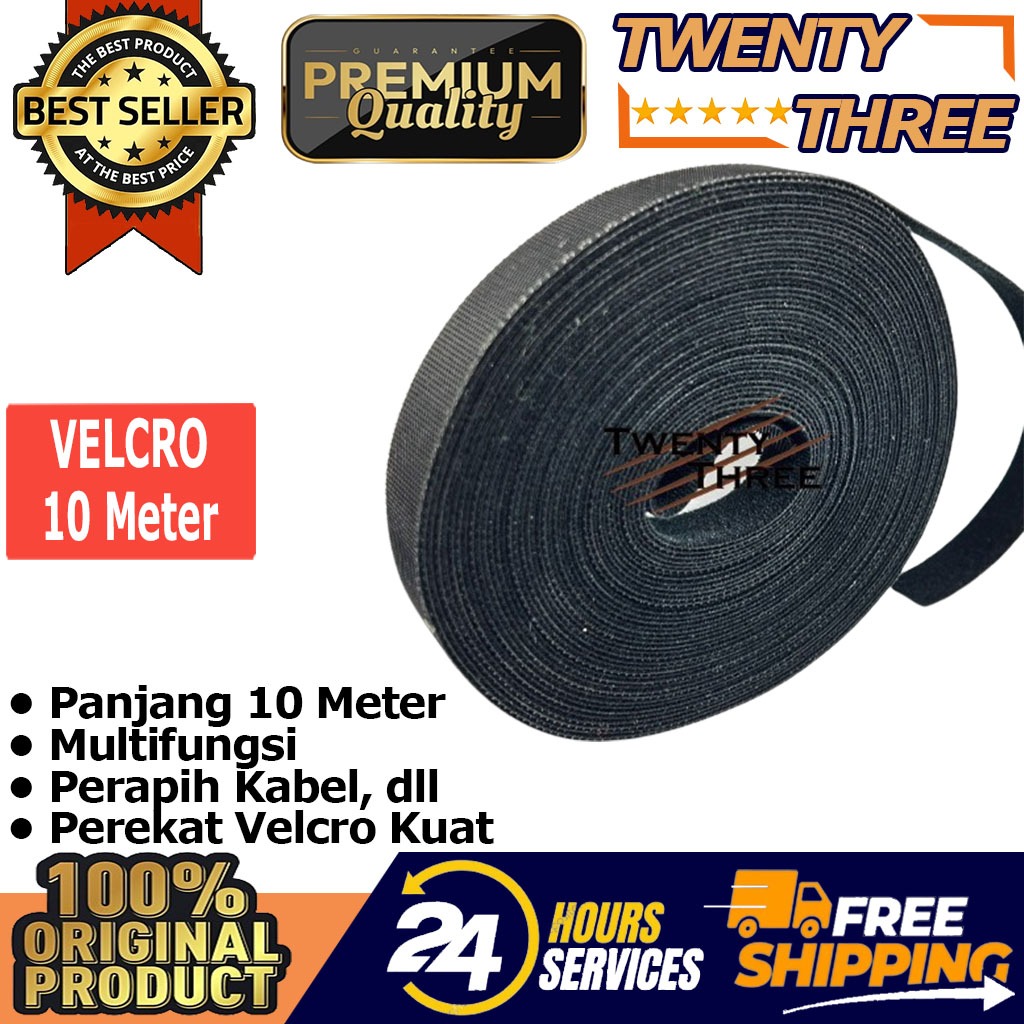 Jual Velcro Kabel Strap Pengikat perapih cable perekat merapihkan kabel 10 Meter cord holder ...