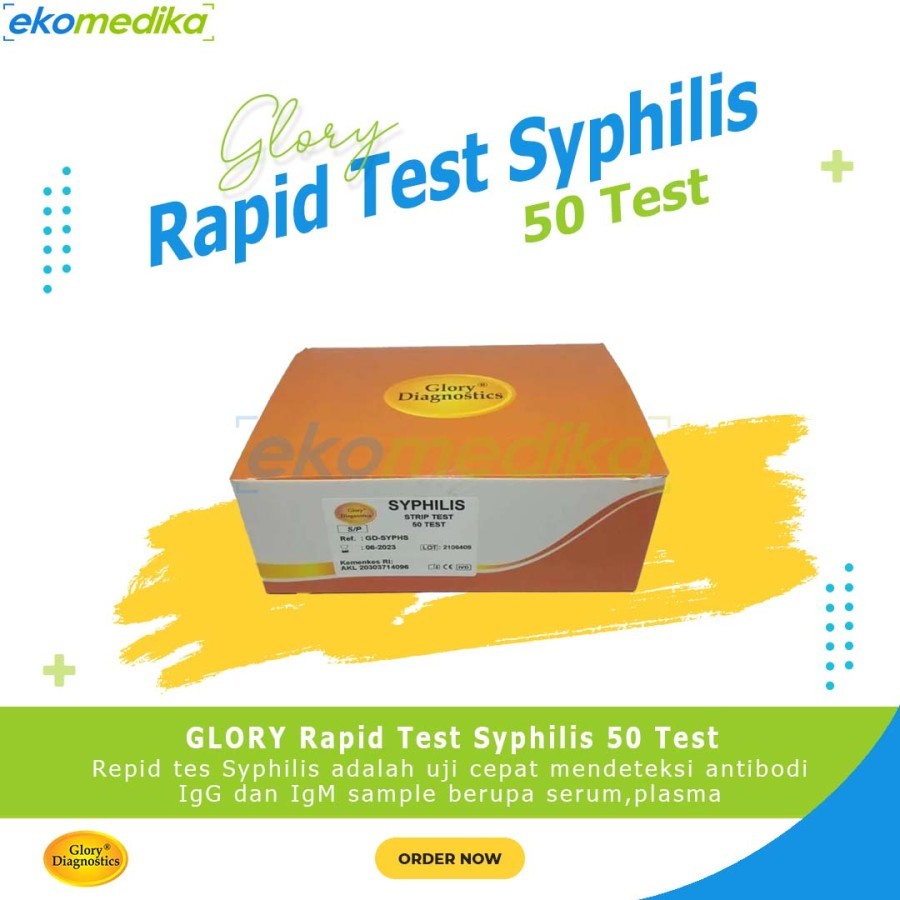 Jual Rapid Test Syphilis Strip GLORY Test Sipilis isi 50 Test (Serum ...