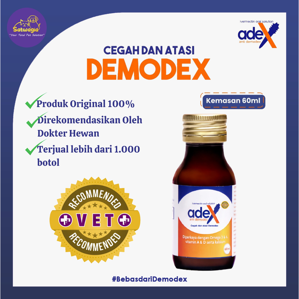 Jual Obat Adex 60ml Untuk Anjing Scabies atau Demodex | Shopee Indonesia