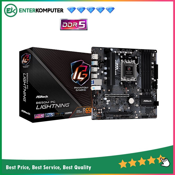 Jual ASRock B650M PG Lightning - AM5 AMD B650 DDR5 USB3.2 - Motherboard ...