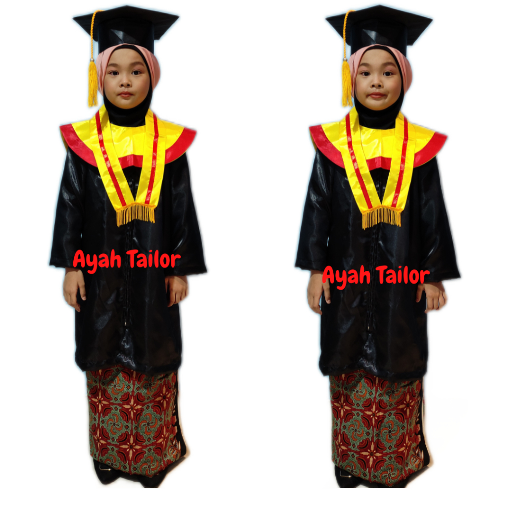 Jual BAJU TOGA ANAK TK PAUD KUNING LIST MERAH | Shopee Indonesia