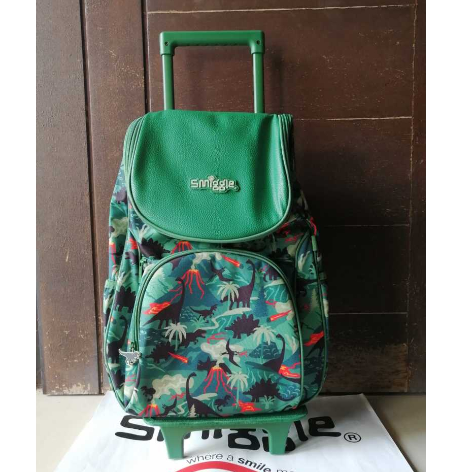 Jual Smiggle backpack trolley with light up wheels / trolley anak sd ...