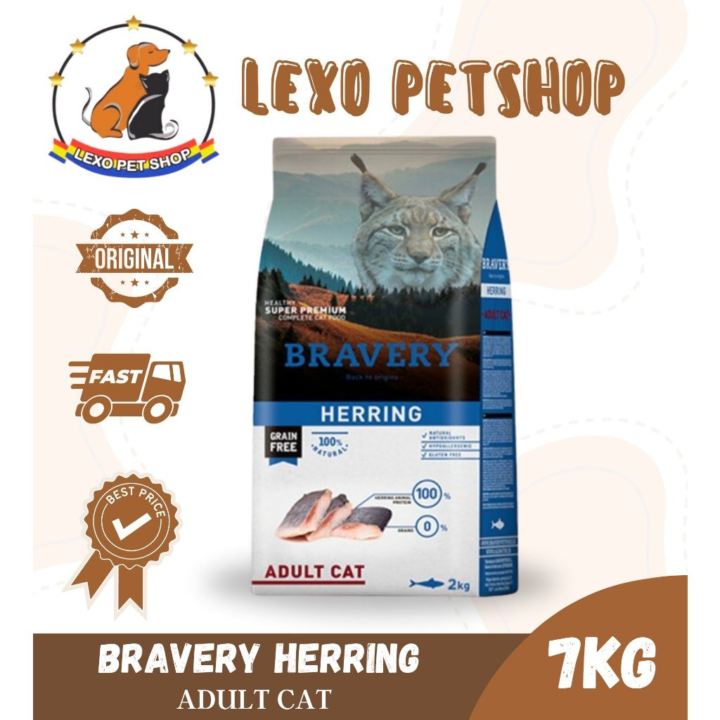 Jual BRAVERY Cat Adult Herring 7 kg - Makanan Kucing Dewasa / Cat Food ...
