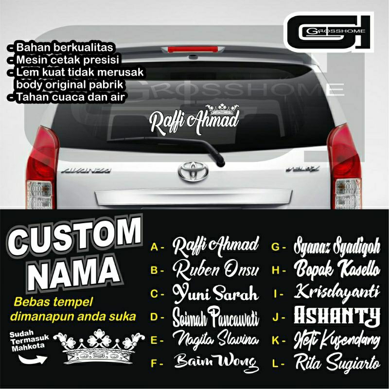 Jual Stiker Custom Nama, Motor, Mobil, Truk, Gerobak, Dsb. Sticker ...