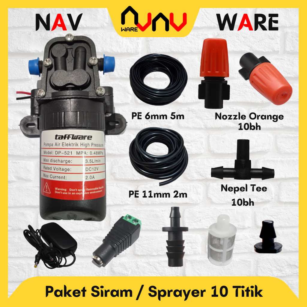 Jual Paket Sprayer Siram Tanaman 8 / 10 Titik Pompa DC 12V - Nozzle ...