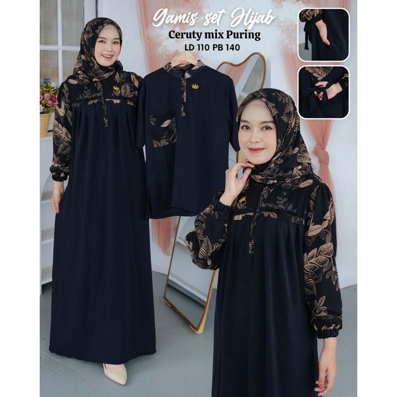 Jual GAMIS - Mikelaa Couple Gamis Bahan Ceruty Babydoll | Shopee Indonesia
