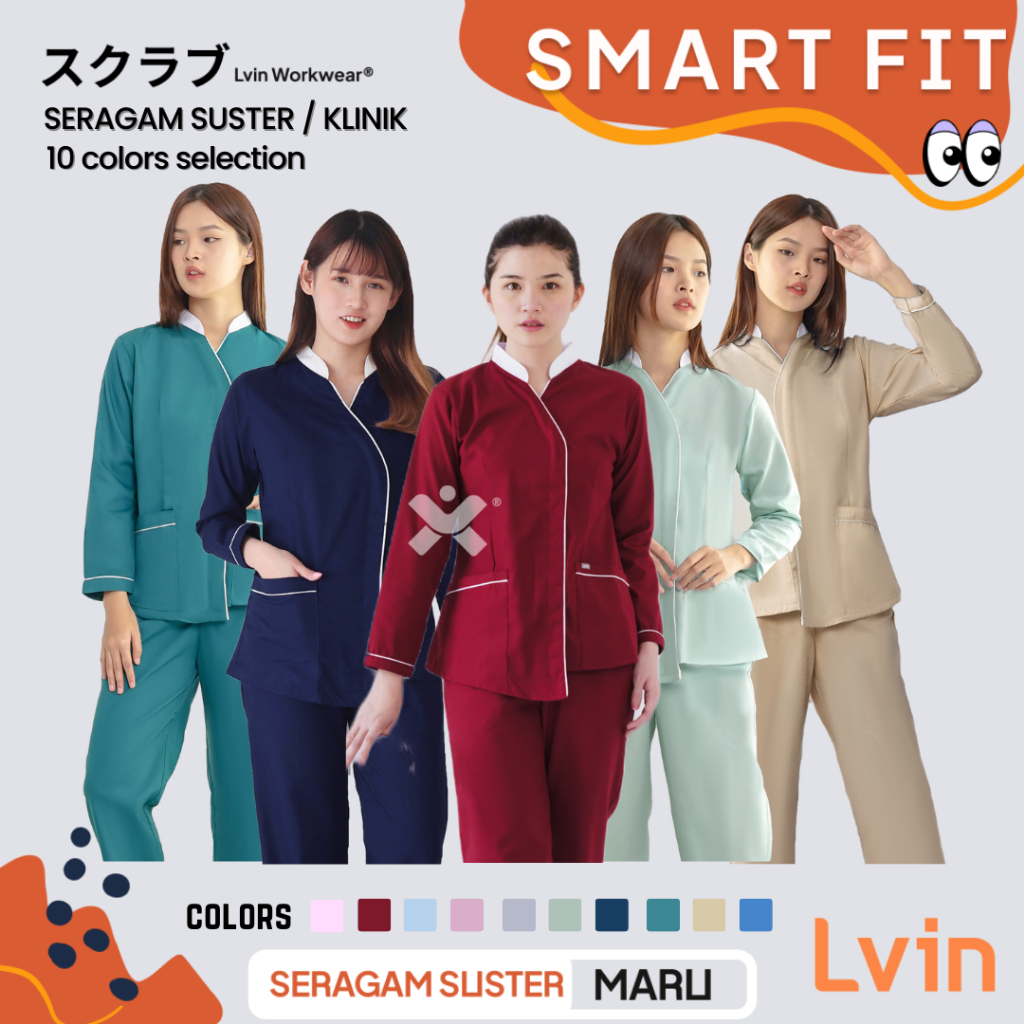 Jual Baju Suster Lengan Panjang Maru series / Baju Seragam Suster ...