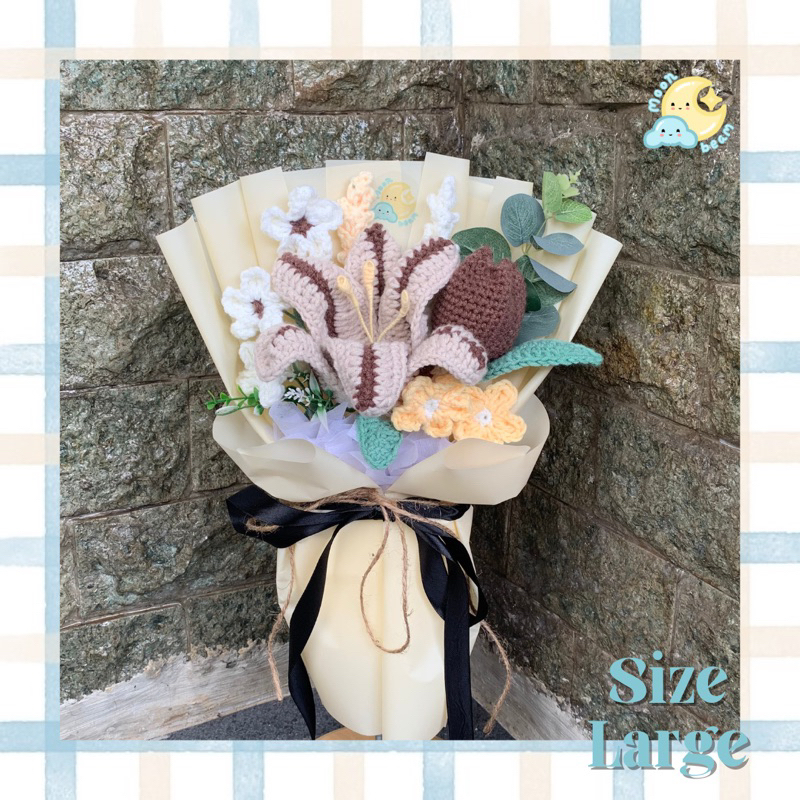 Jual BUKET BUNGA RAJUT LARGE PART 1 / Crochet Bouquet Large by Moon ...