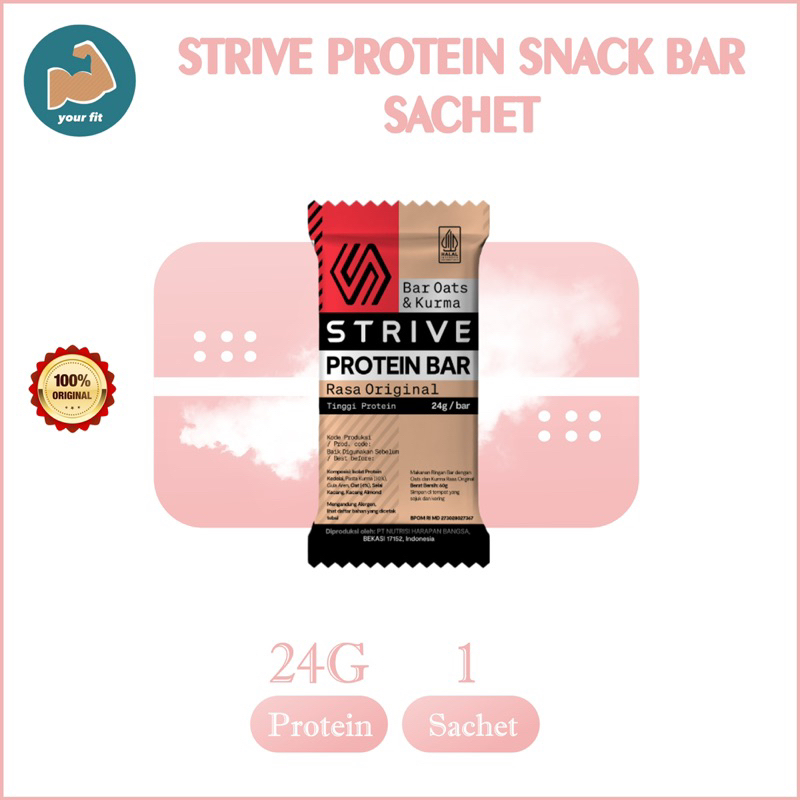 Jual STRIVE PROTEIN BAR 24 GRAM PROTEIN HEALTHY SNACK ENERGY BAR BOX ...