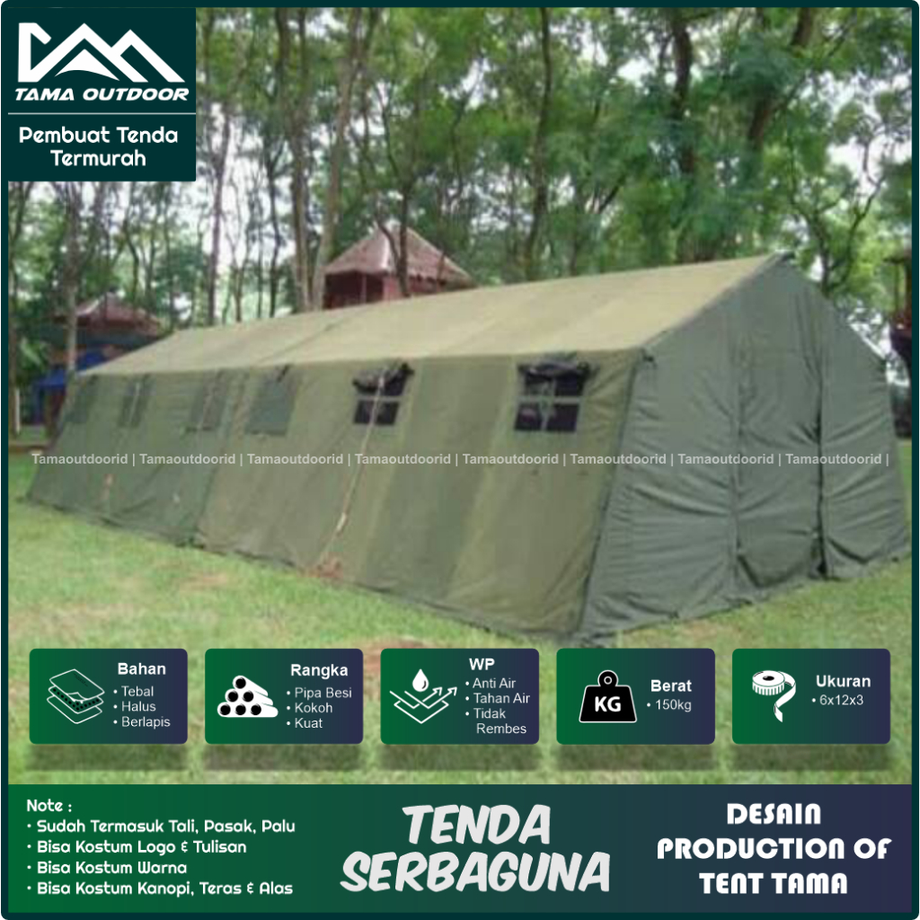 Jual Tenda Serbaguna TNI Uk. 6M x 12M - Militer Tentara Kesehatan ...