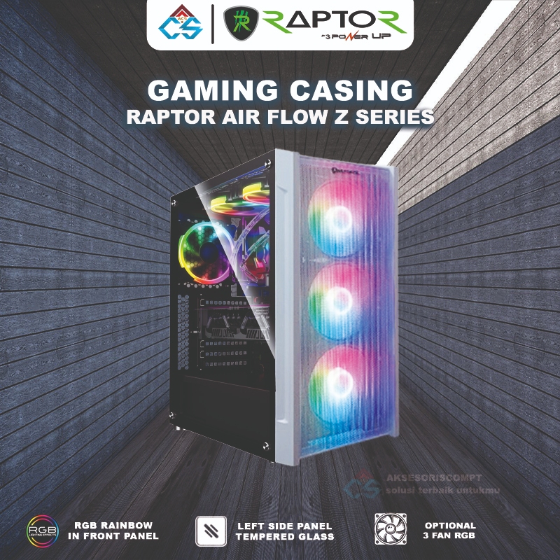 Jual Casing Gaming Raptor Air Flow Z Series White - Casing Gaming ...