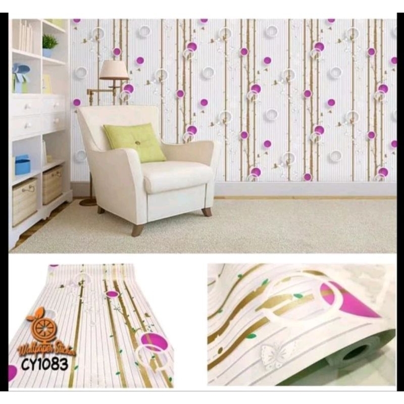 Jual Wallpaper Stiker Dinding Motif dan Karakter Premium Quality All Motif Salur Size 45cm x ...