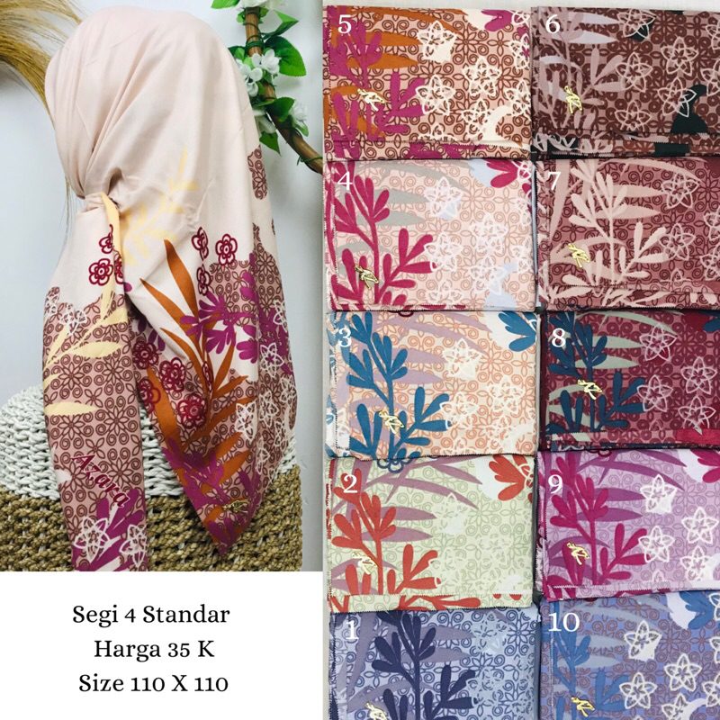 Jual Jilbab Segi 4 Motif Standar | Shopee Indonesia