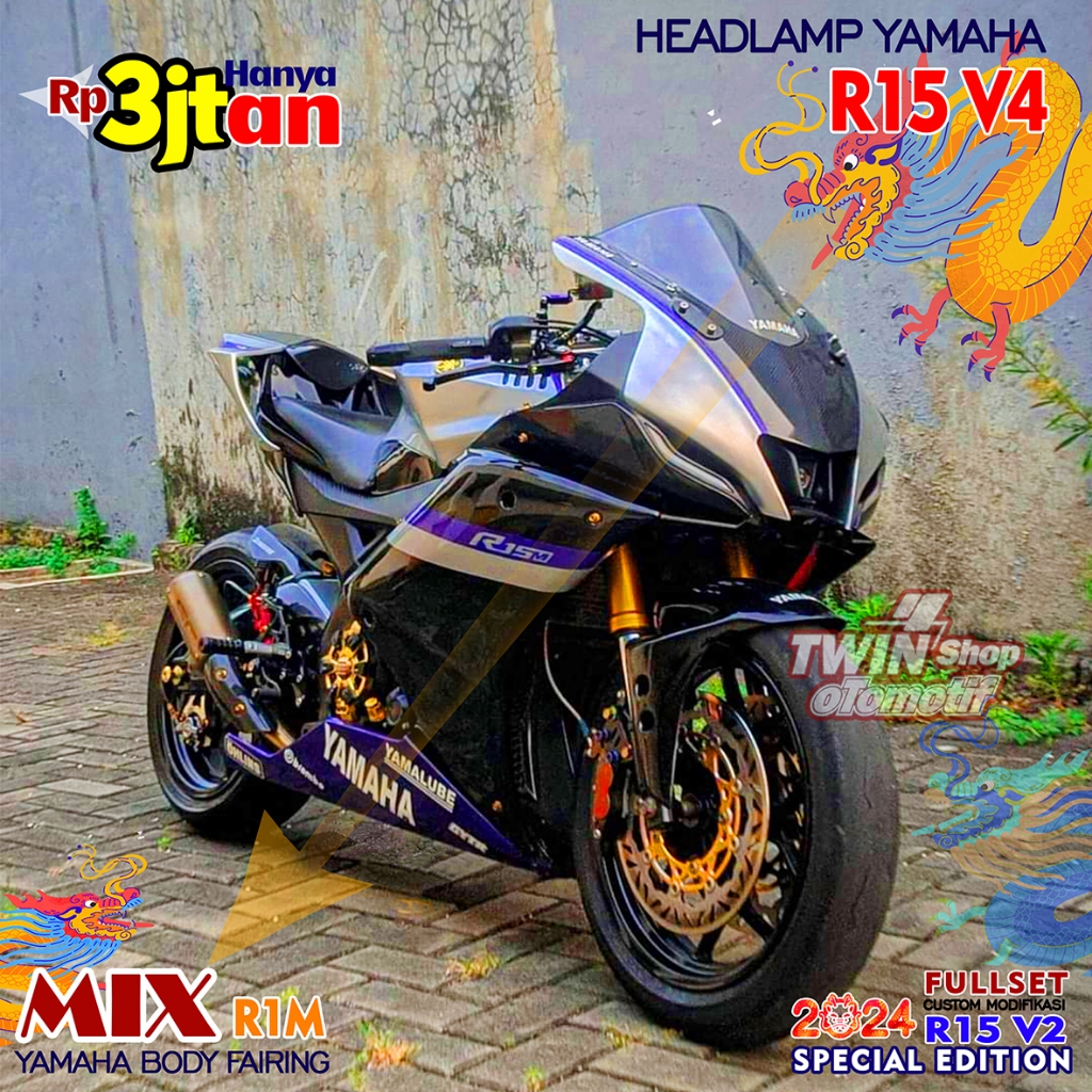 Jual FULLSET BODY CUSTOM R15 V2 SPECIAL EDITION HEADLAMP R15V4 MIX BODY ...