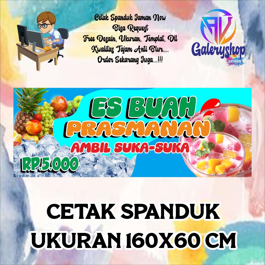 Jual mmt, spanduk, banner, jualan es buah biru dll ukuran 160x60 cm ...