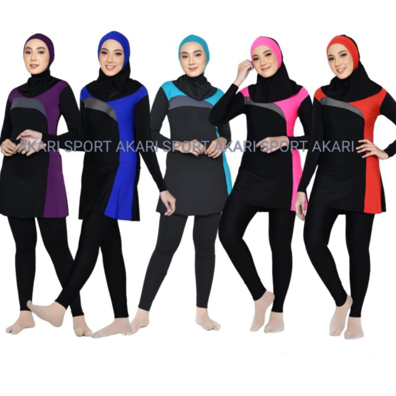 Jual BAJU RENANG MUSLIM HIJAB DEWASA JUMBO SPANDEK PREMIUM | Shopee ...