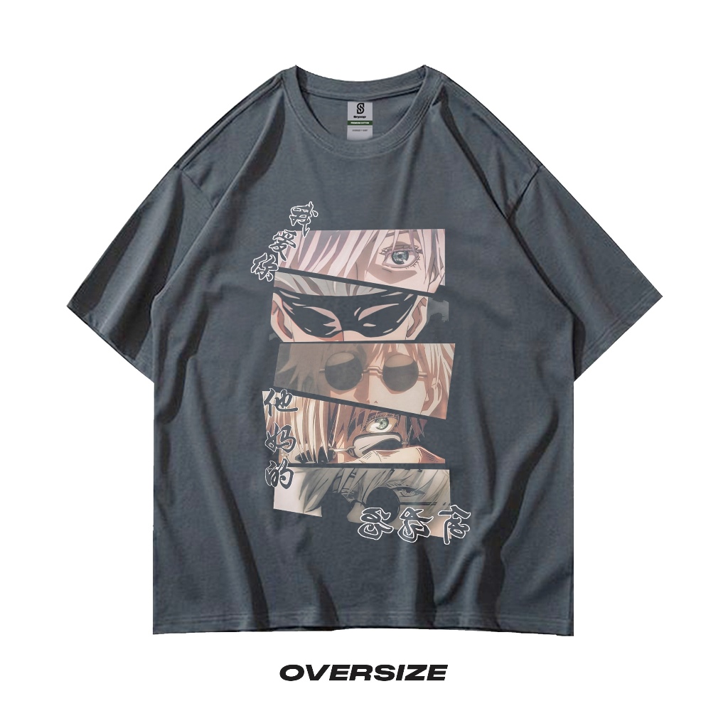Jual Gojo Satoru Kaos Anime Jujutsu Kaisen JJK Vintage Oversize Wash ...