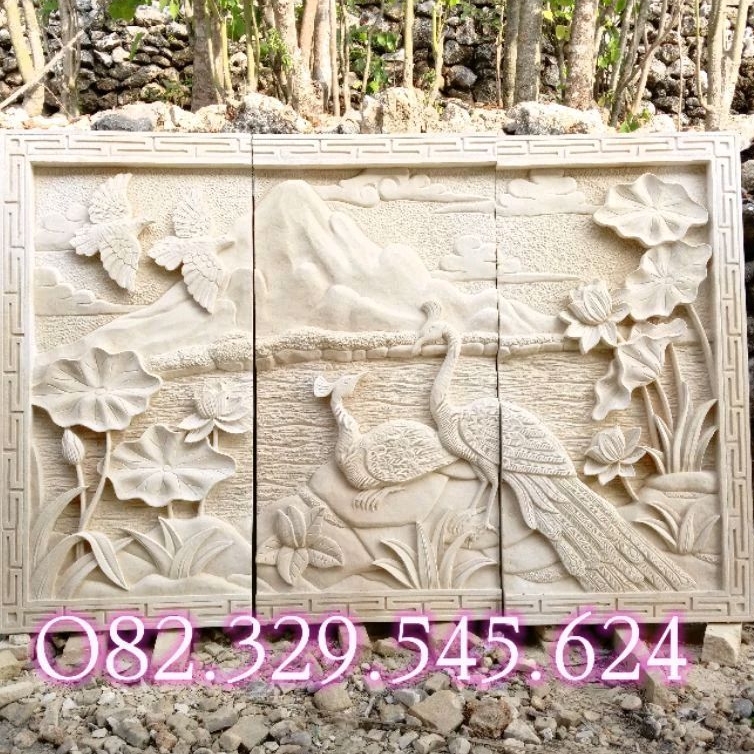 Jual Relief Ukiran Batu Alam, Ornamen Batu Alam Dinding, Relief Motif ...