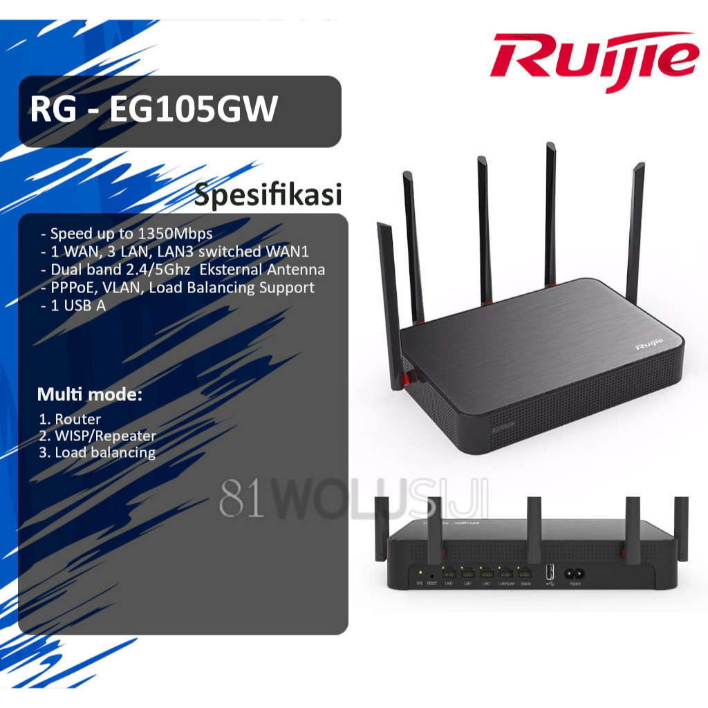 Jual Ruijie RG EG105GW Dual band Wireless AC Router 1300Mbps WIFI 5 - Wireless Indoor Router ...