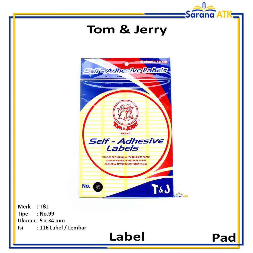 Jual Tom & Jerry - Label Paper No. 99 Label Putih - Pad | Shopee Indonesia