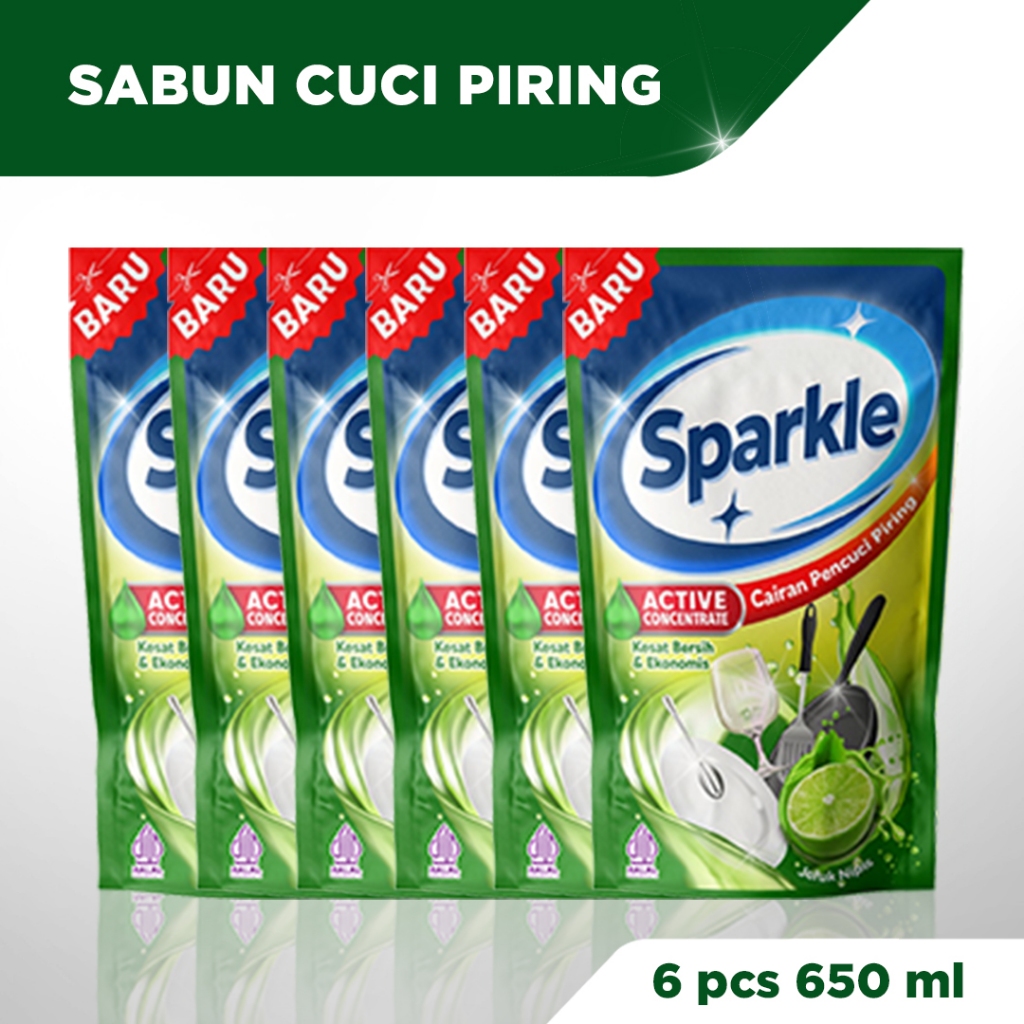 Jual (6 pcs) Sparkle Sabun Cuci Piring Jeruk Nipis 650 mL | Shopee Indonesia