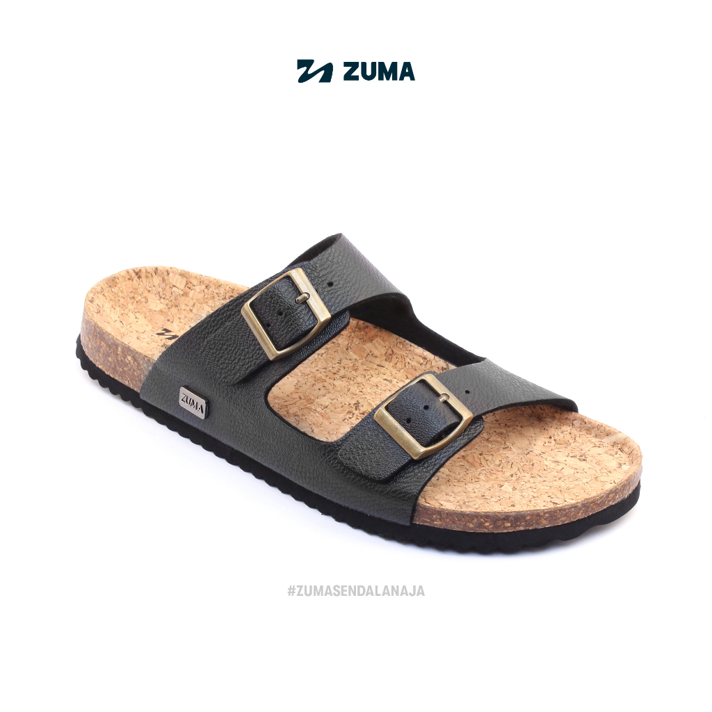 Jual Zuma Men Luca 1 Black, Sandal Slop Pria Karet Slip On Polos, Hitam ...