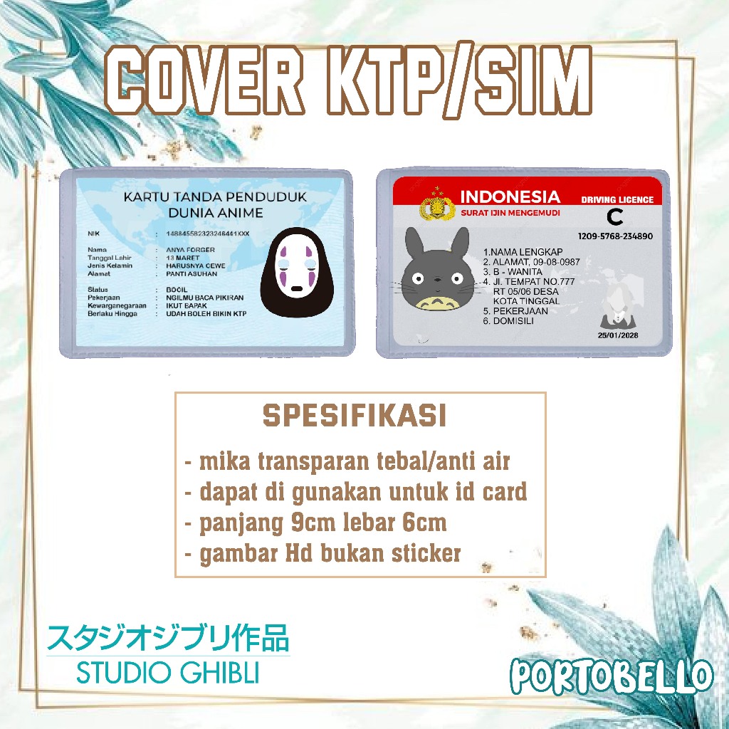 Jual Cover Pelindung Kartu Identitas KTP SIM Karakter Studio Ghibli ...