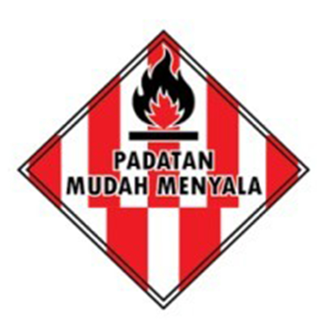 Jual Sticker vinyl Label Simbol PADATAN MUDAH MENYALA rambu k3 15 x 15 ...