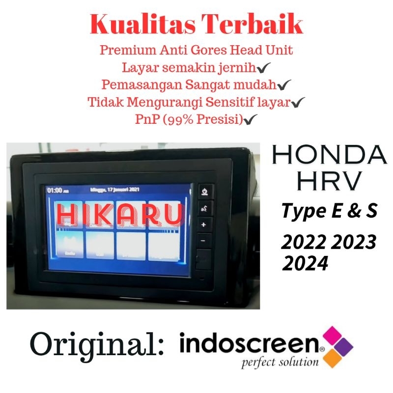 Jual Honda HRV Type E & S 2024 2023 2022 - Anti Gores LCD Head Unit ...