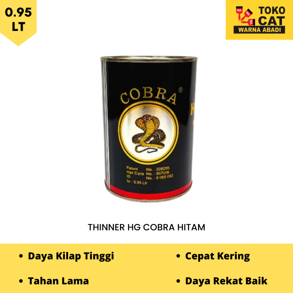 Jual Thinner High Gloss Cobra Hitam 0.95 Liter | Shopee Indonesia