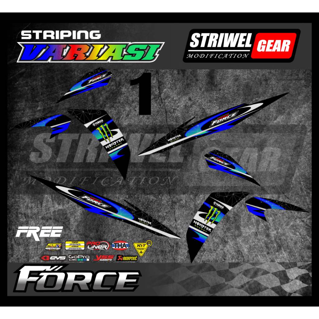 Jual Vega Force Stiker List Striping Hologram Yamaha Vega Force Road ...