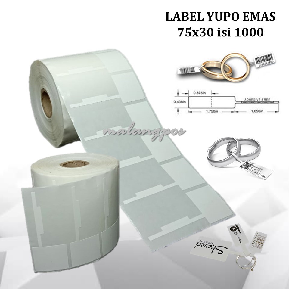 Jual Label Barcode Yupo Emas 75x30 isi 1000 Stiker Toko Emas Jewelry ...