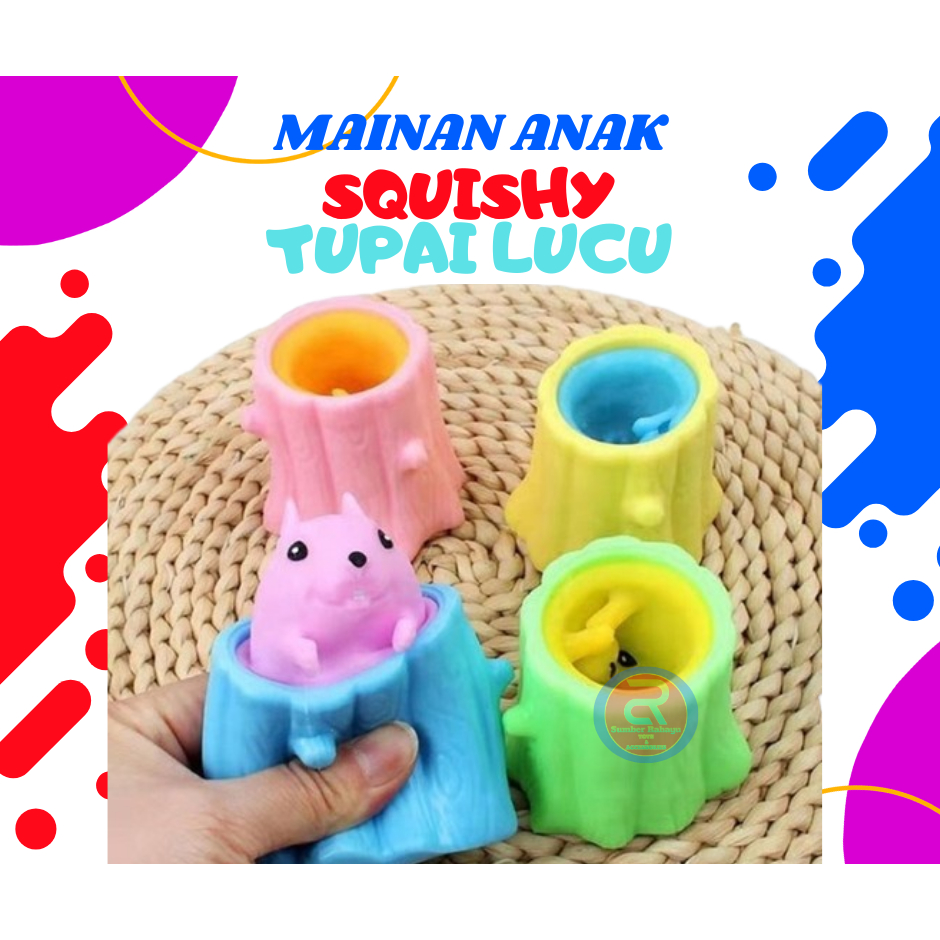 Jual MAINAN ANAK SQUISHY TUPAI KARET SILICON LUCU POP UP TUPAI KARET ...