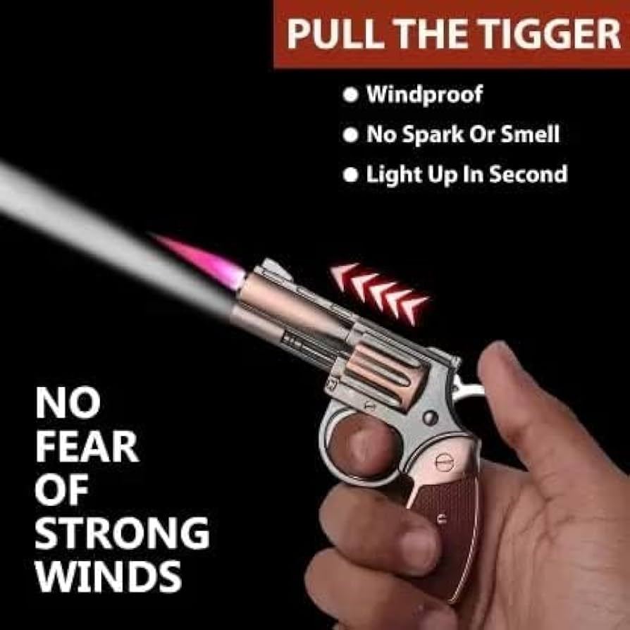 Jual Korek Api Bara Pistol Revolver Mini + Senter Multifungsi Model ...