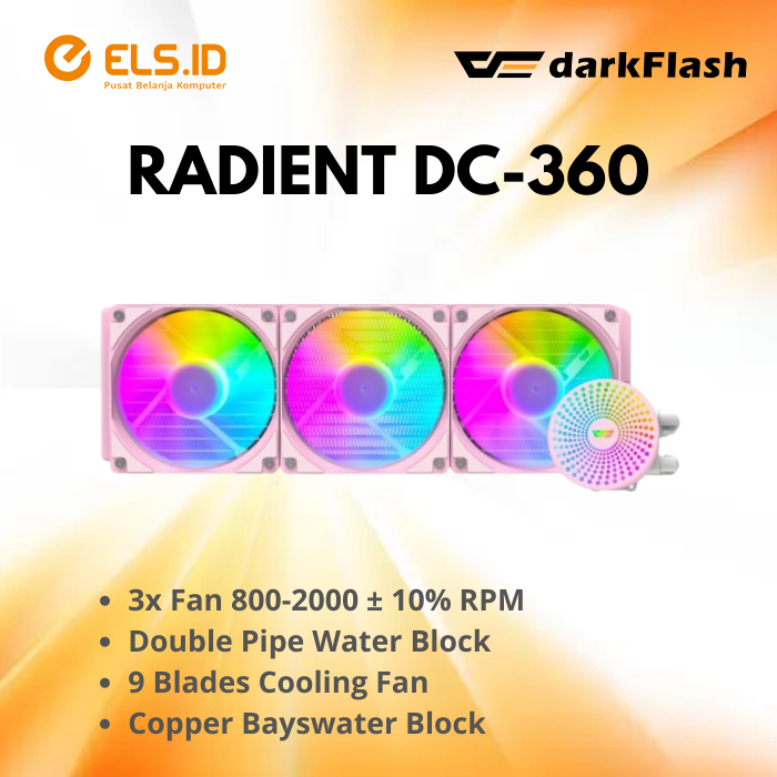 Jual Radiant DC-360 DarkFlash Liquid CPU Cooler - Pink | Shopee Indonesia