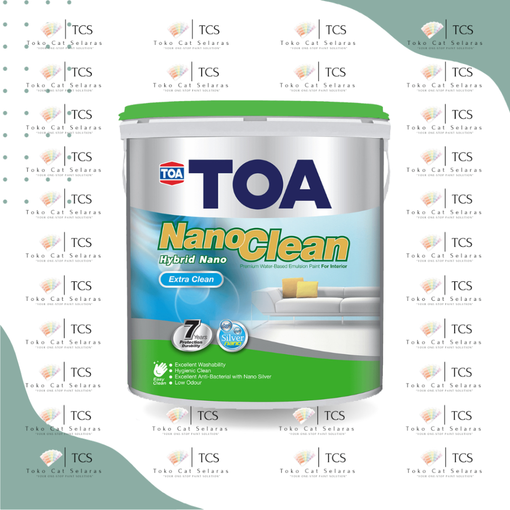 Jual CAT TEMBOK TOA NANOCLEAN EXTRA CLEAN S2002 - R50B | Shopee Indonesia