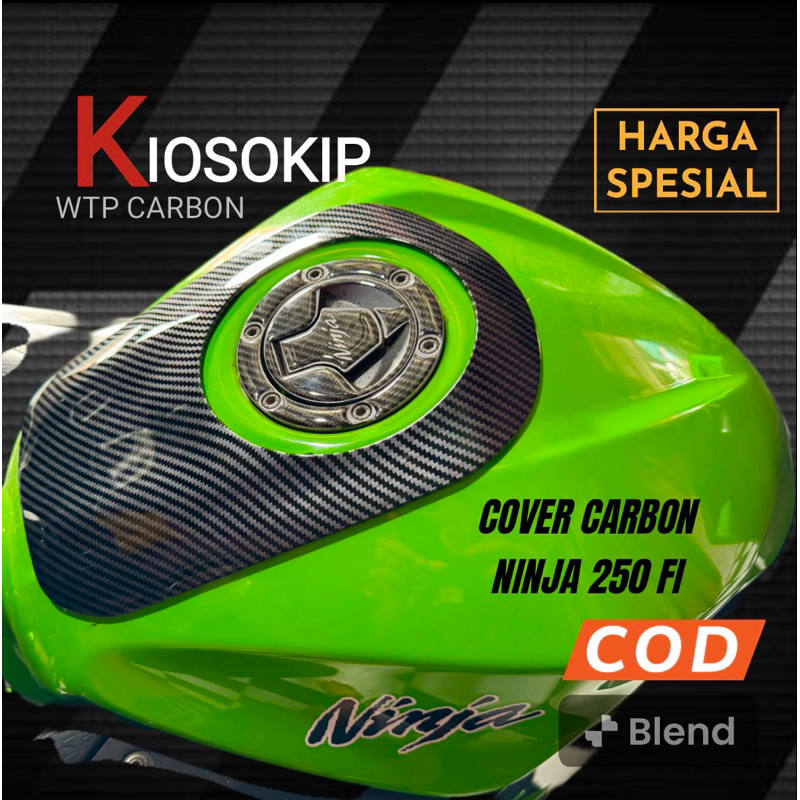 Jual Cover tangki carbon ninja 250 fi old pelindung tangki carbon ninja ...