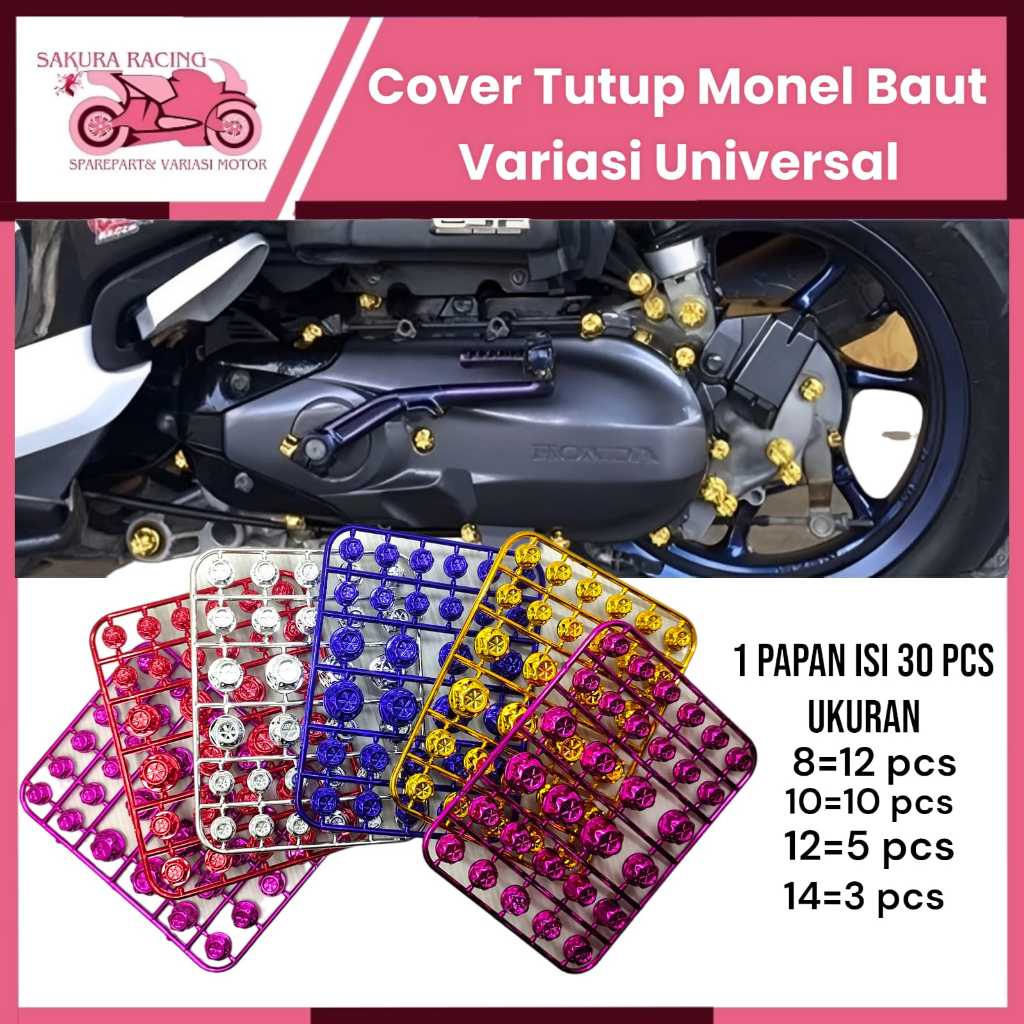 Jual Cover Baut Monel Tutup Baut Flower Ukuran 8 10 12 14 universal ...