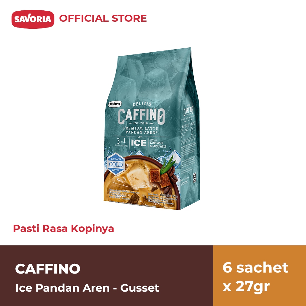 Jual Caffino Ice Pandan Aren Gusset - Bubuk Es Kopi Instan 6 Sachet x ...