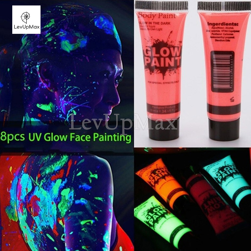 Jual Face Painting Makeup 10ml Glow in the Dark Face Paint Tubes Cat ...