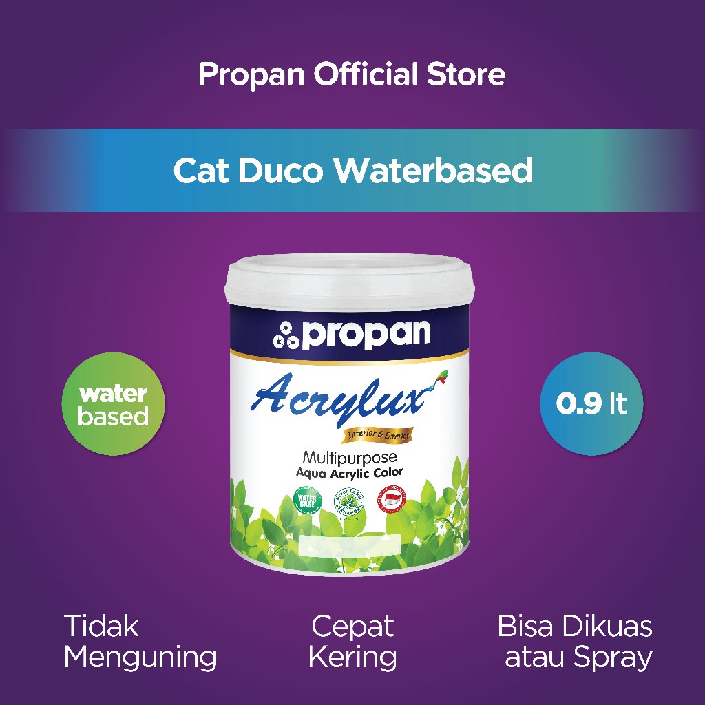 Jual PROPAN Cat Duco Waterbased Acrylux 0.9 L | Shopee Indonesia