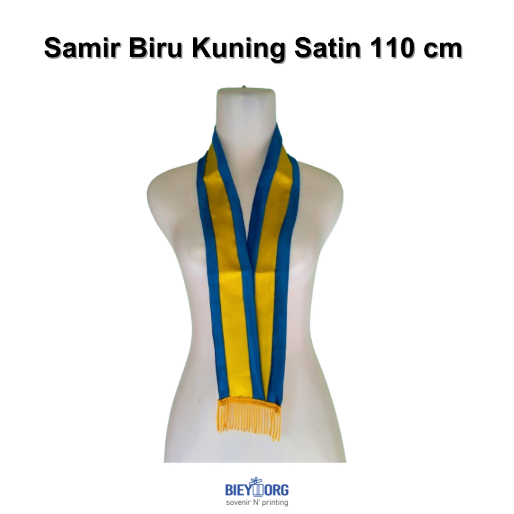 Jual SAMIR WISUDA SATIN BIRU KUNING | KALUNG WISUDA 110CM | Shopee ...