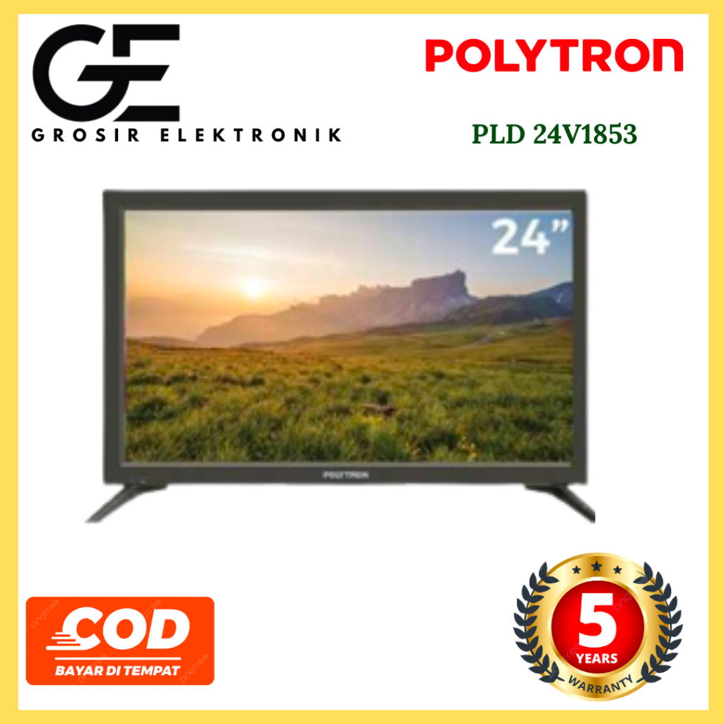 Jual LED TV Digital Polytron 24 Inchi 24V1853 Garansi 5 Tahun DIGITAL ...