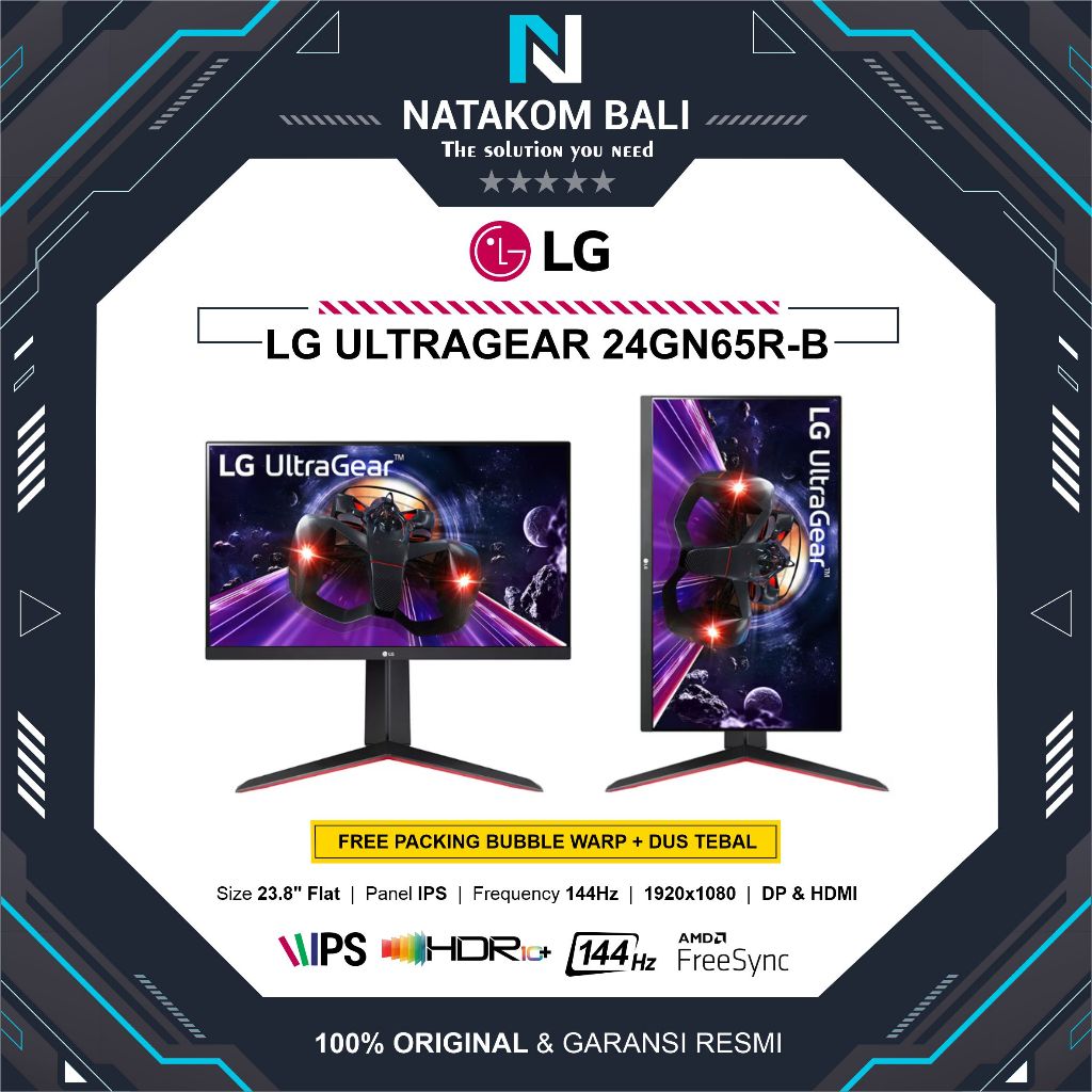 Jual MONITOR GAMING LG ULTRAGEAR LG 24GN65R-B 24" IPS FHD 144Hz 1Ms ...
