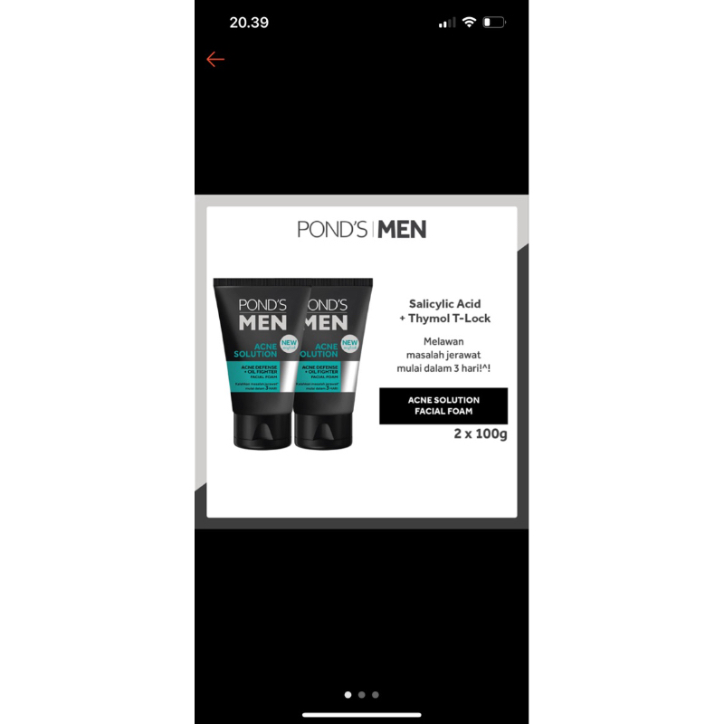 Jual ponds men acne solution 100gram | Shopee Indonesia