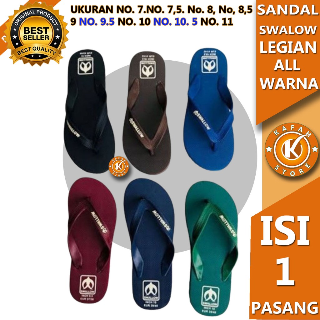 Jual SANDAL SWALLOW LEGIAN DEWASA/ANAK DARI NO 7 - 11 ALL WARNA kafah ...