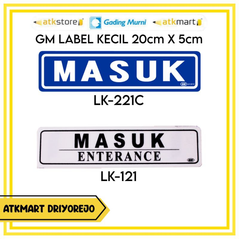 Jual GM LABEL KECIL MASUK ENTERANCE - PAPAN PENANDA - PAPAN AKRILIK ...