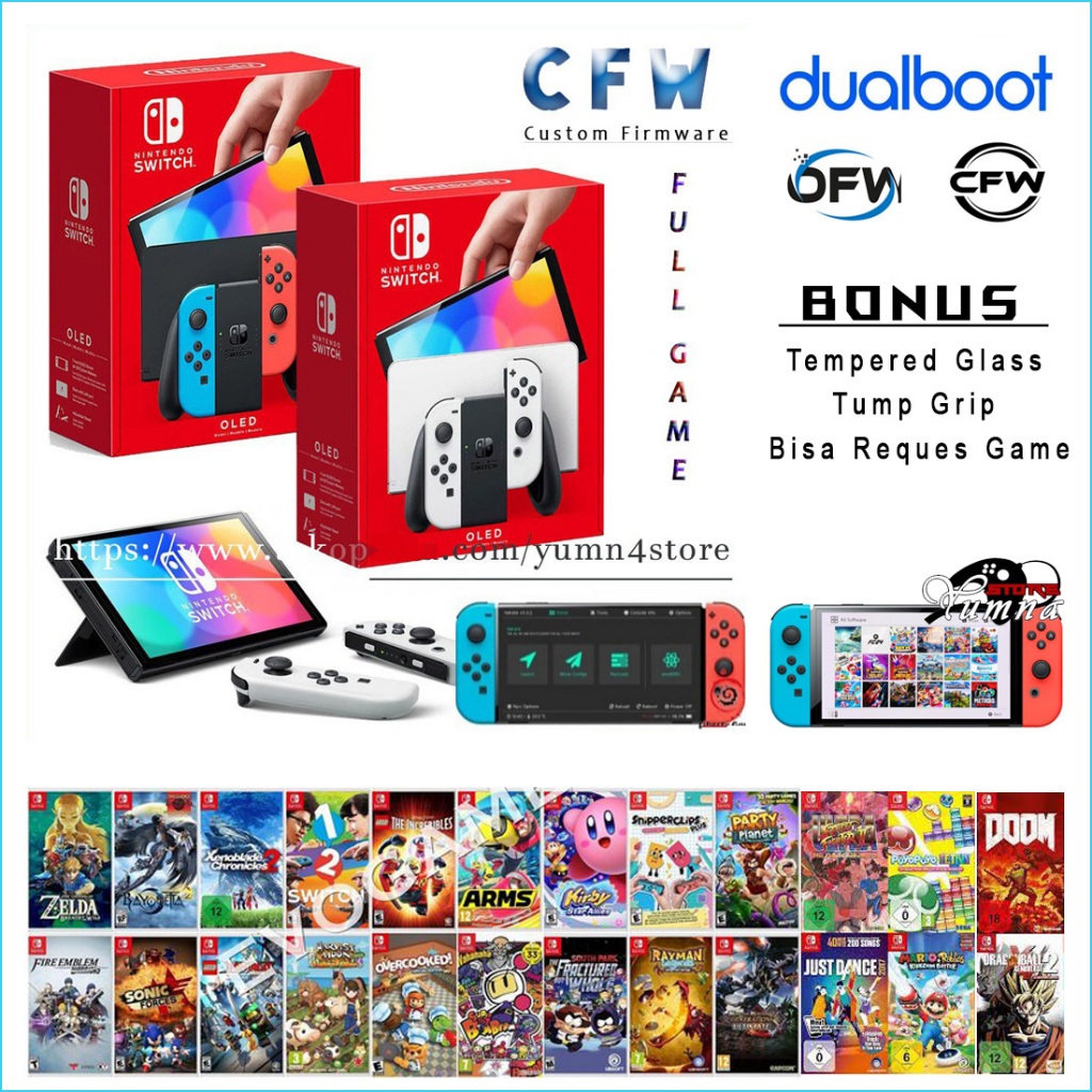 Jual Nintendo Switch OLED Console CFW 128GB 256GB 512GB Full Game ...