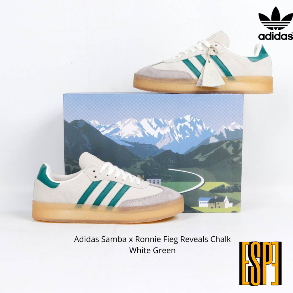 Jual Adidas Samba x Ronnie Fieg Reveals Chalk White Green | Shopee ...